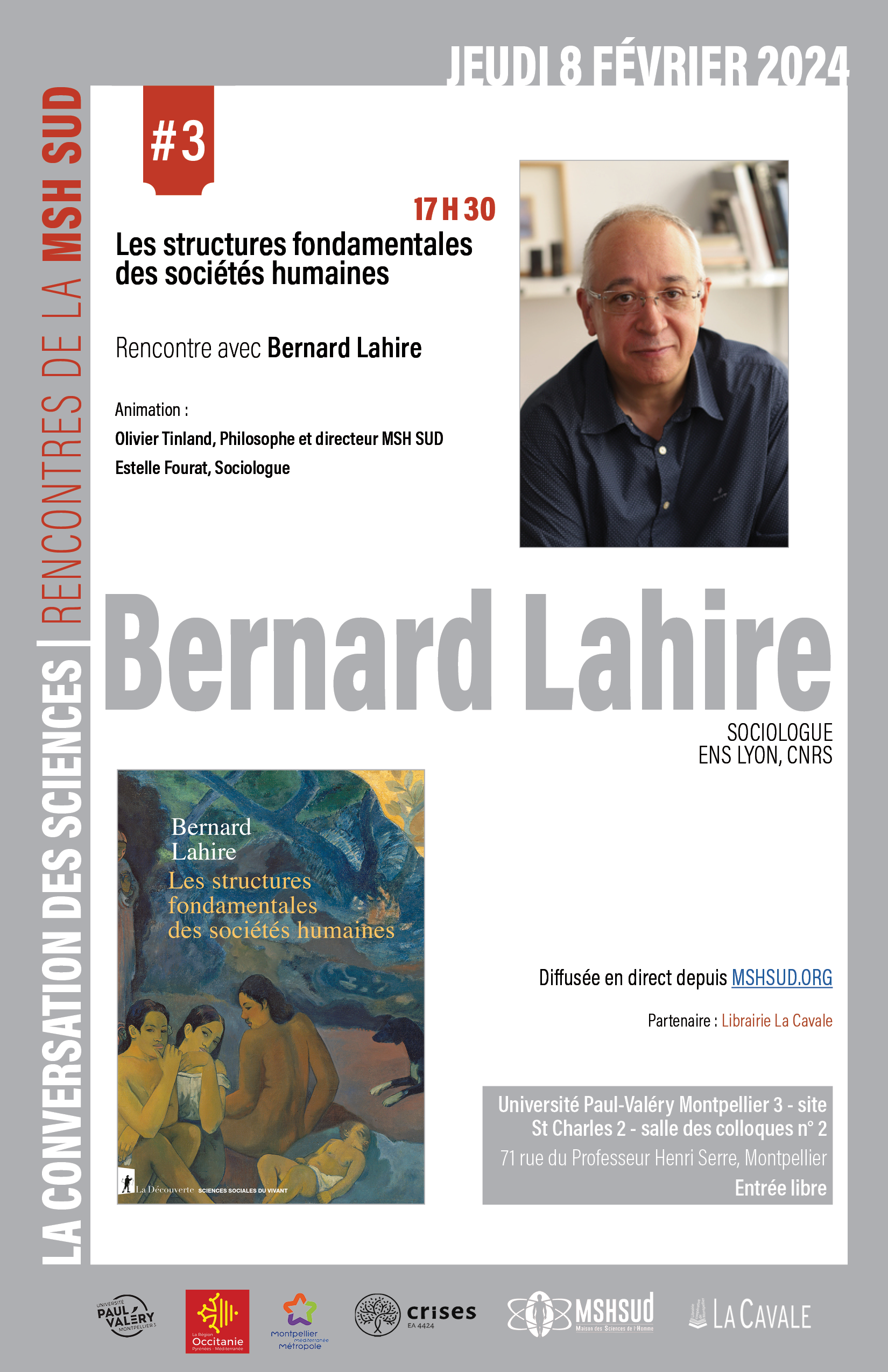 Conversation des Sciences avec Bernard Lahire - MSH SUD