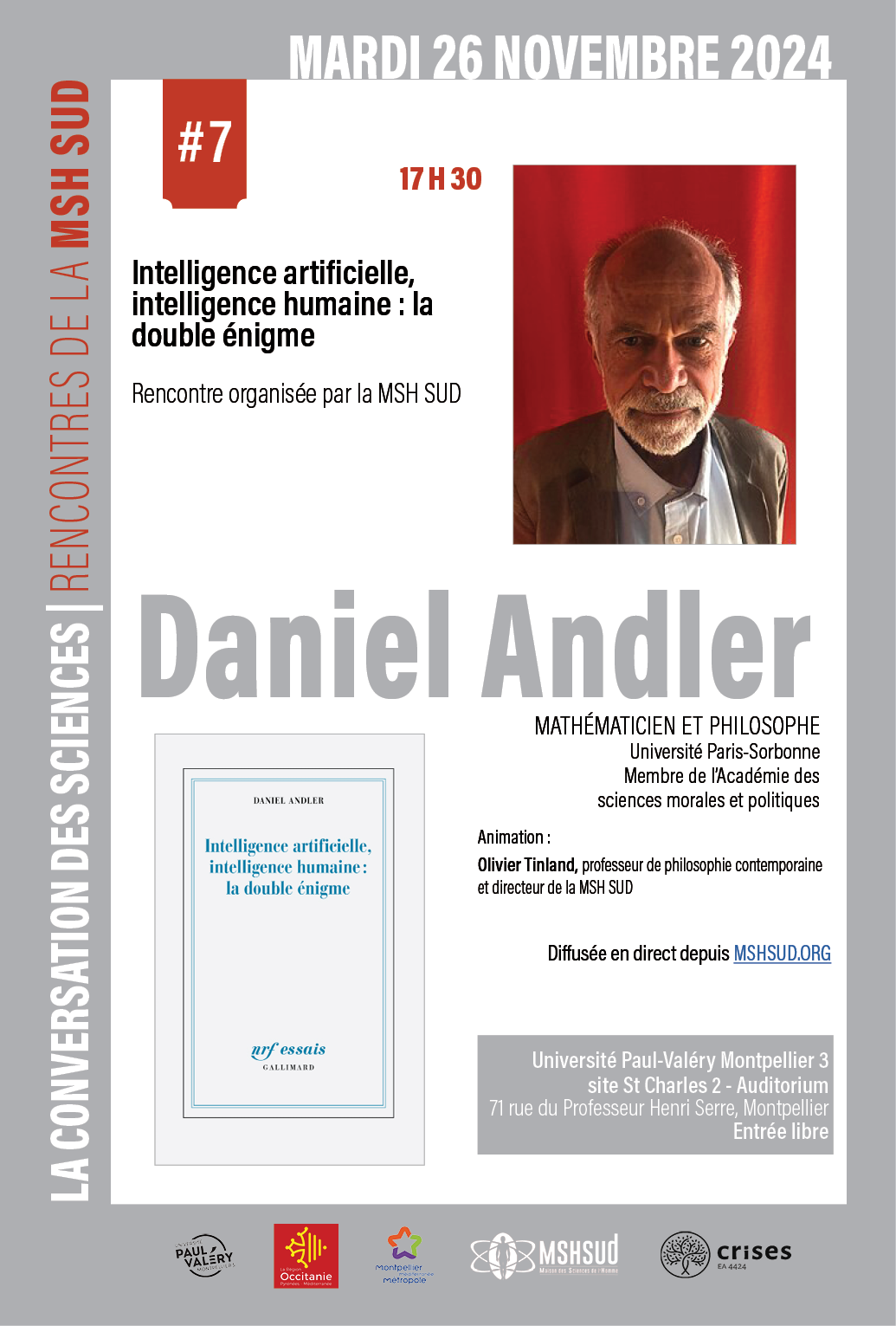Conversation des Sciences avec Daniel Andler - MSH SUD